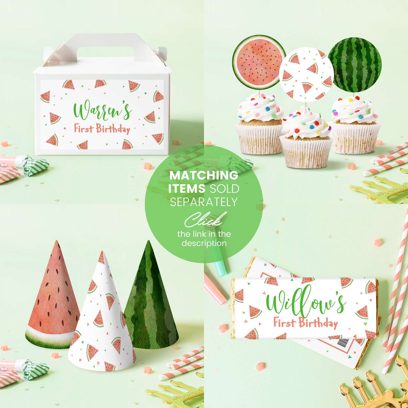 Printable Watermelon Birthday Party Hat Instant Download - Etsy
