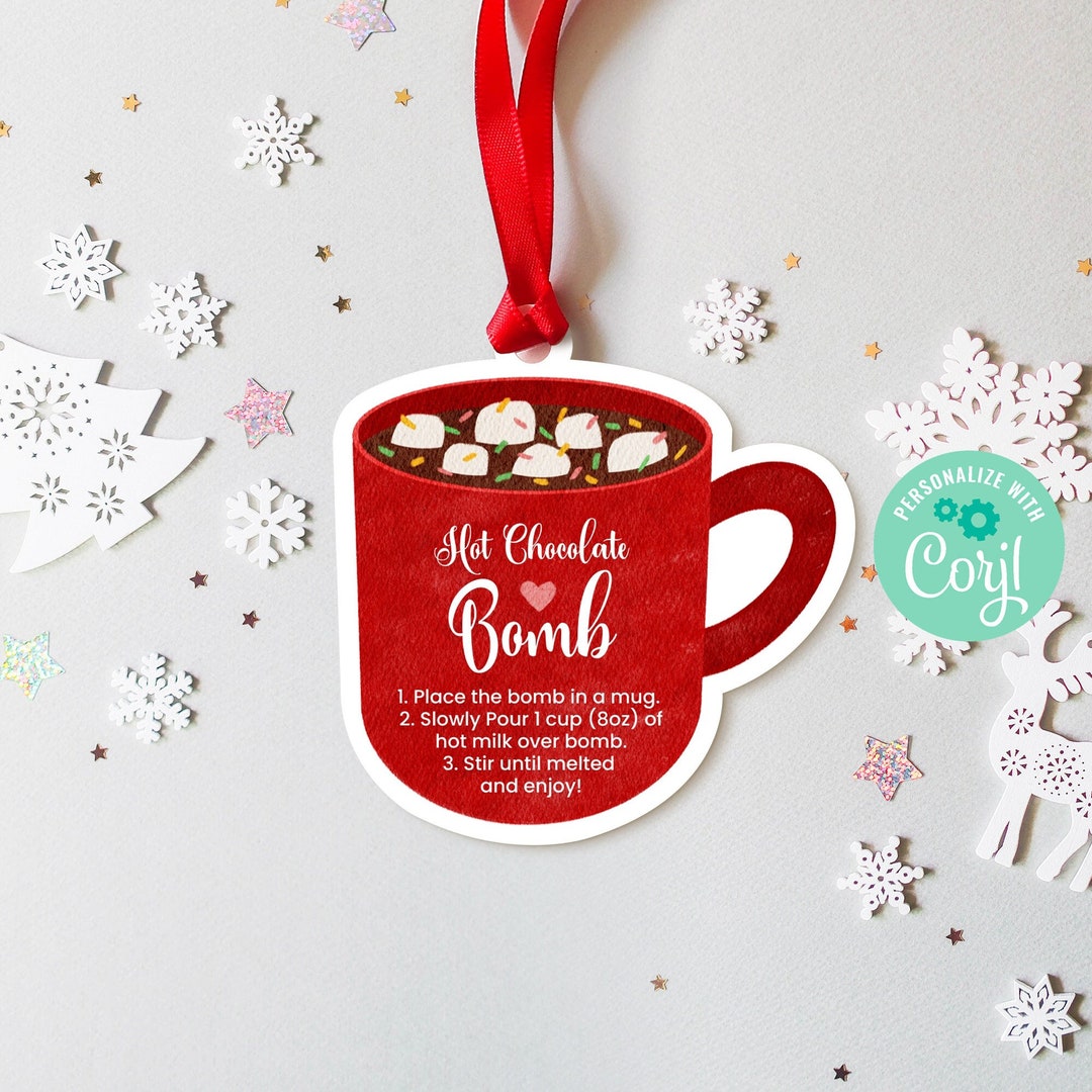 Editable Hot Chocolate Bomb Tag Template Instant Download - Etsy