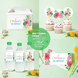 Editable Pineapple Summer Birthday Food Label Template Instant - Etsy