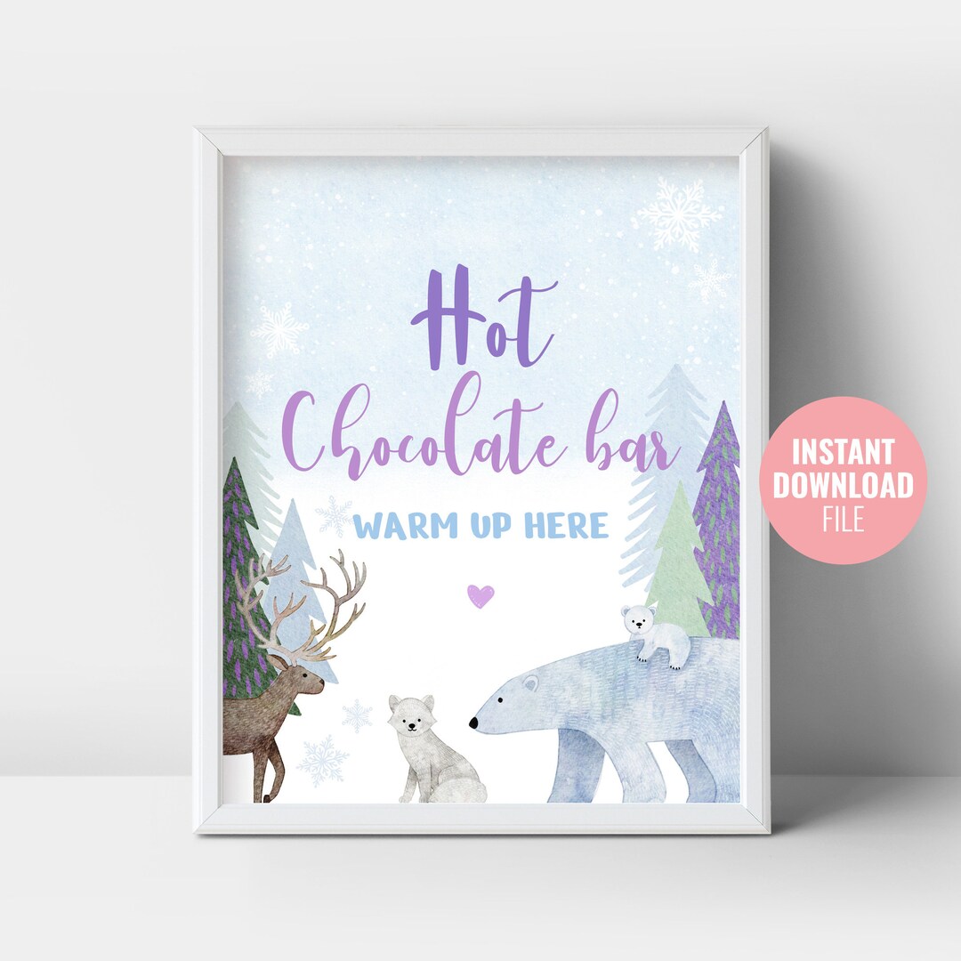 Printable Winter Wonderland Birthday Sign Polar Bear Winter - Etsy