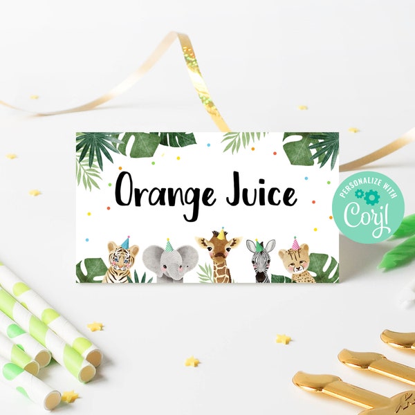 Safari Food Labels - Etsy