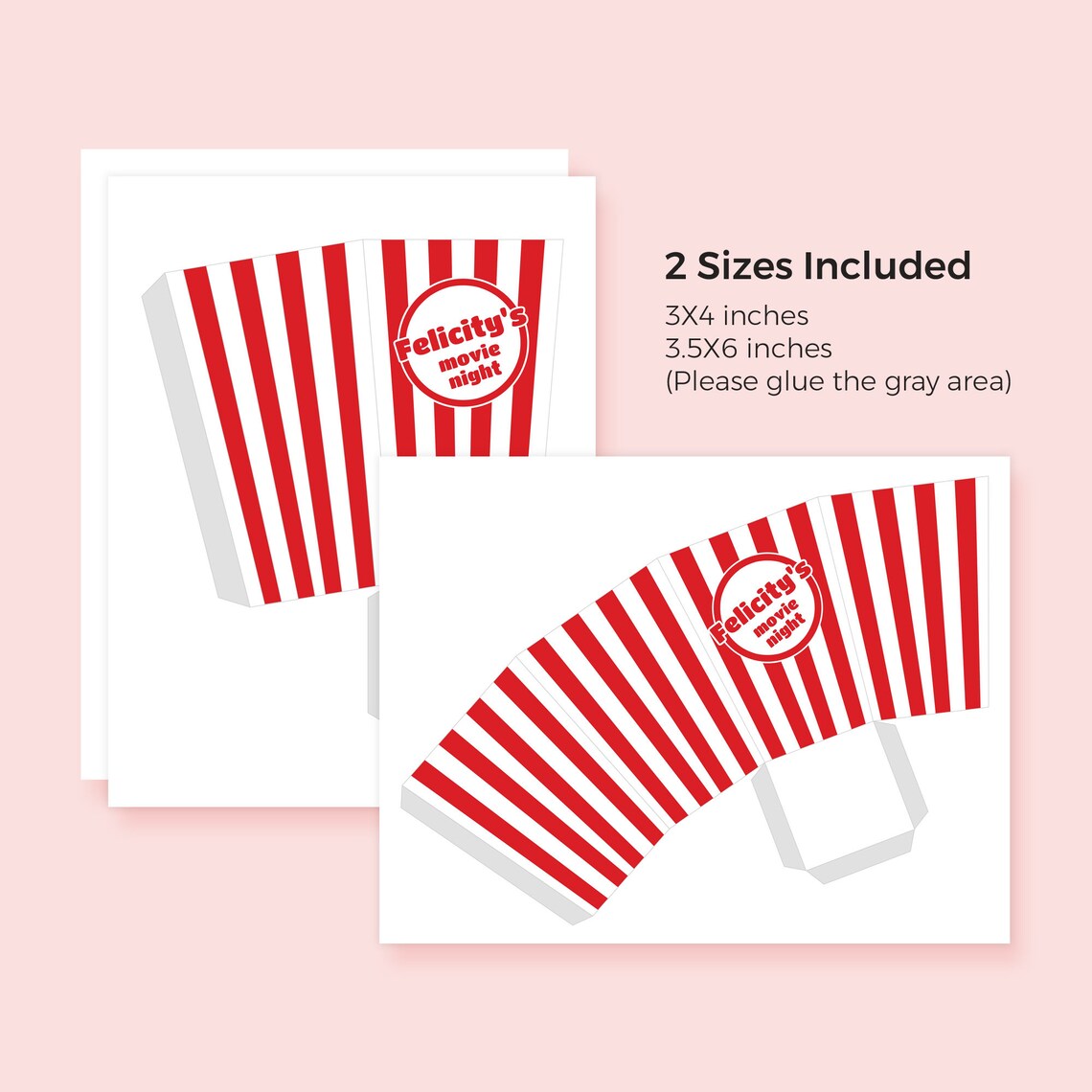 Editable Movie Night Birthday Goody Bag Template Instant | Etsy