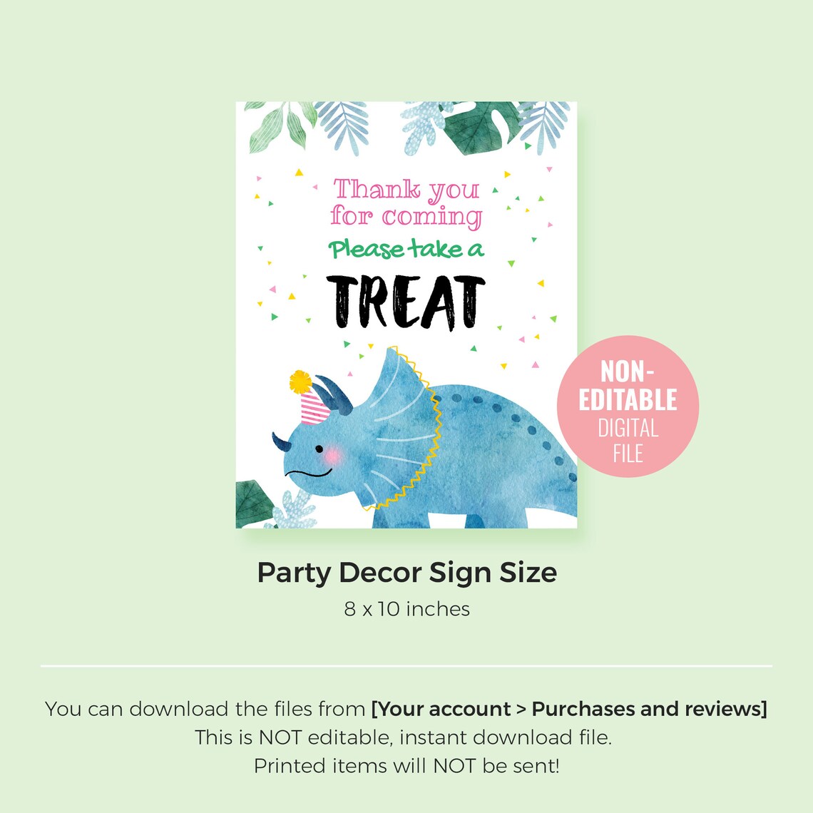 Printable Dinosaur Birthday Sign Instant Download Dinosaur - Etsy