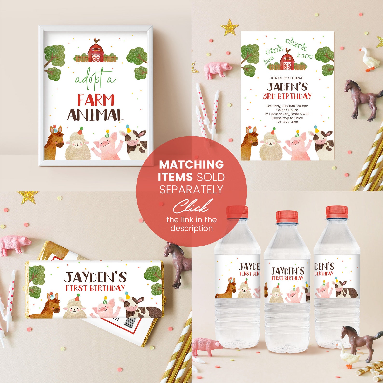 Editable Farm Animals Birthday Food Label Template Instant - Etsy