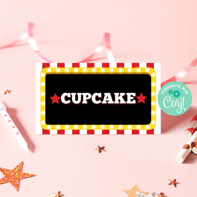 Editable Movie Night Birthday Food Label Template Instant - Etsy