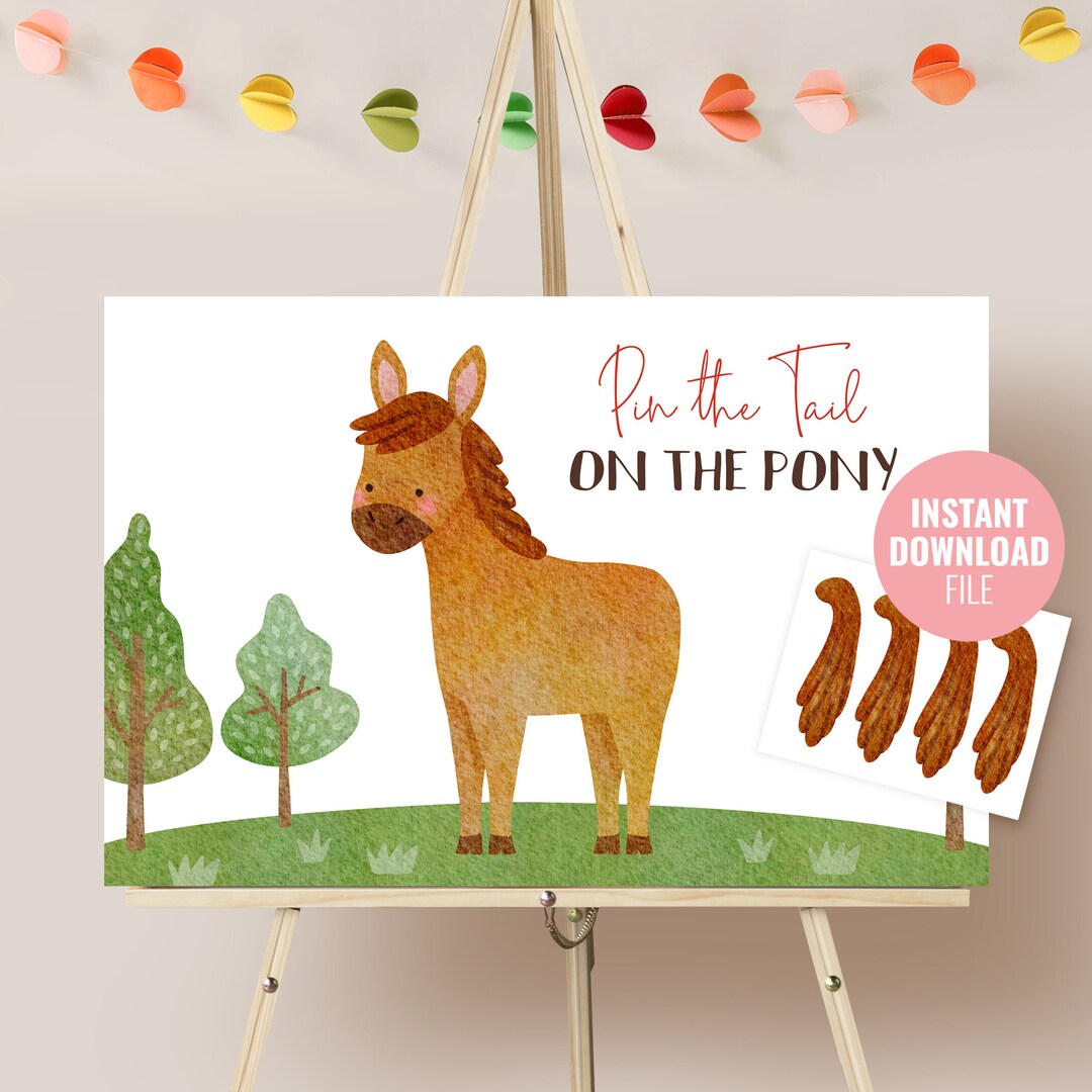 Printable Pin the Tail Birthday Party Game Instant Download, Red ...