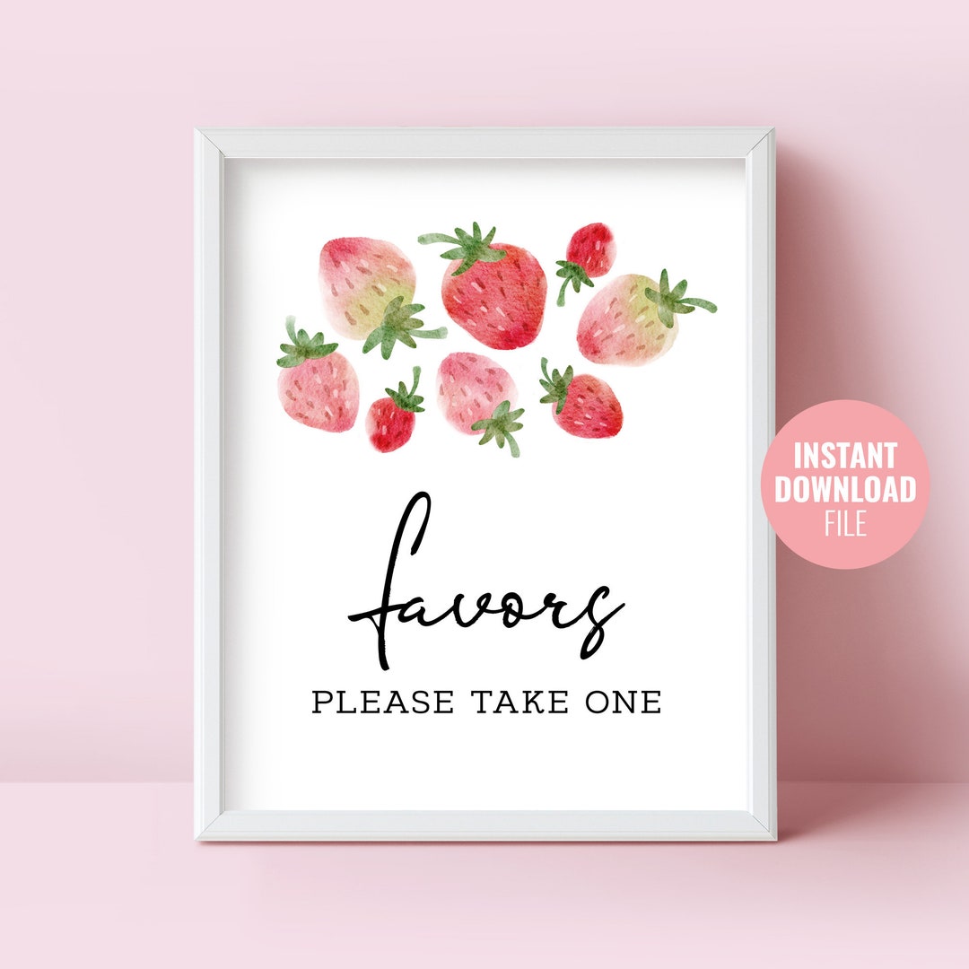 Printable Strawberry Birthday Sign, Berry First Strawberry Theme ...