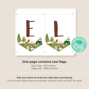 Editable Farm Animals Custom Name Birthday Banner Instant - Etsy