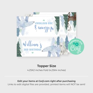 Editable Winter Wonderland Treat Bag Topper, Polar Bear Winter Theme ...