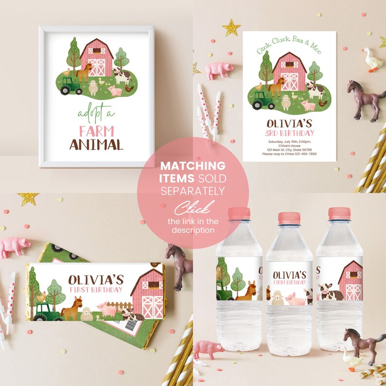 Editable Farm Animals Custom Name Birthday Banner Instant - Etsy