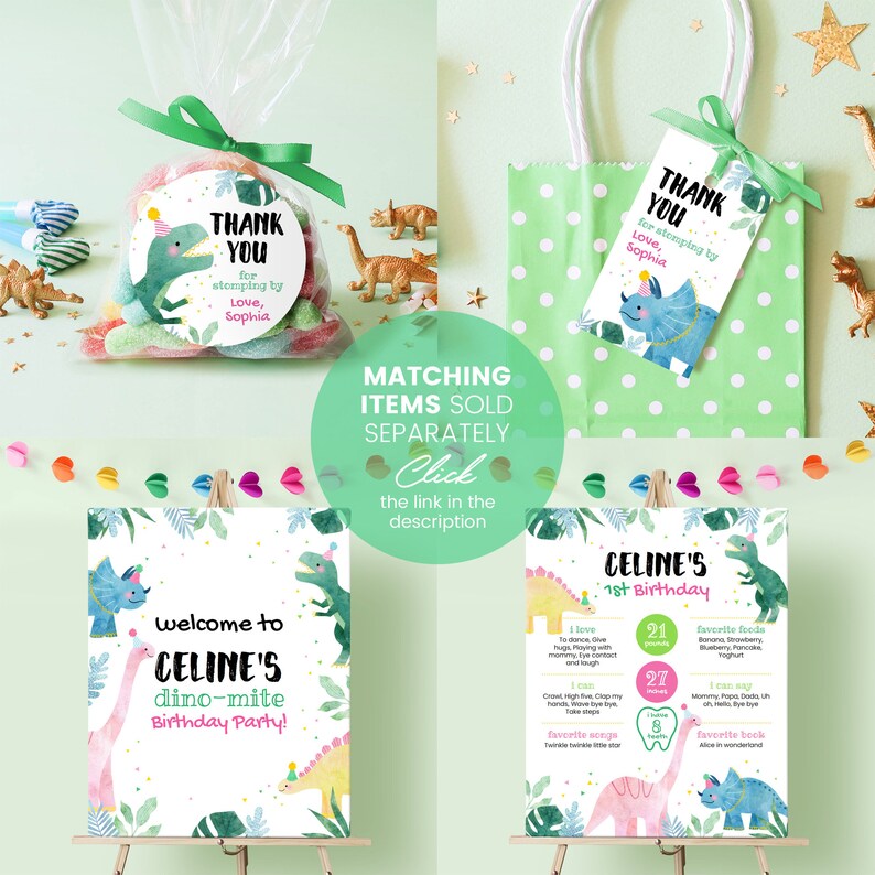 Editable Dinosaur Birthday Backdrop Welcome Banner Instant | Etsy