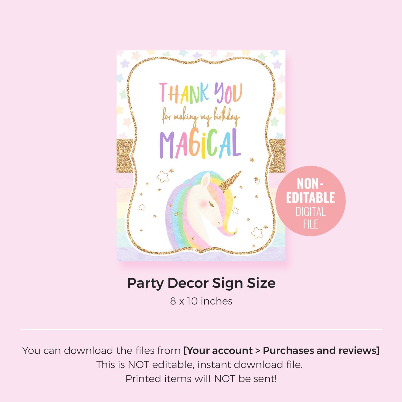 Printable Unicorn Birthday Sign Instant Download Magical - Etsy