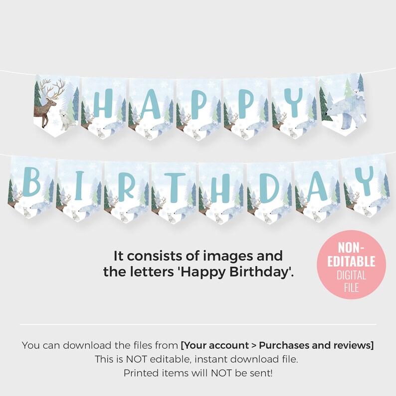 Printable Winter Wonderland Banner Polar Bear Winter Theme - Etsy