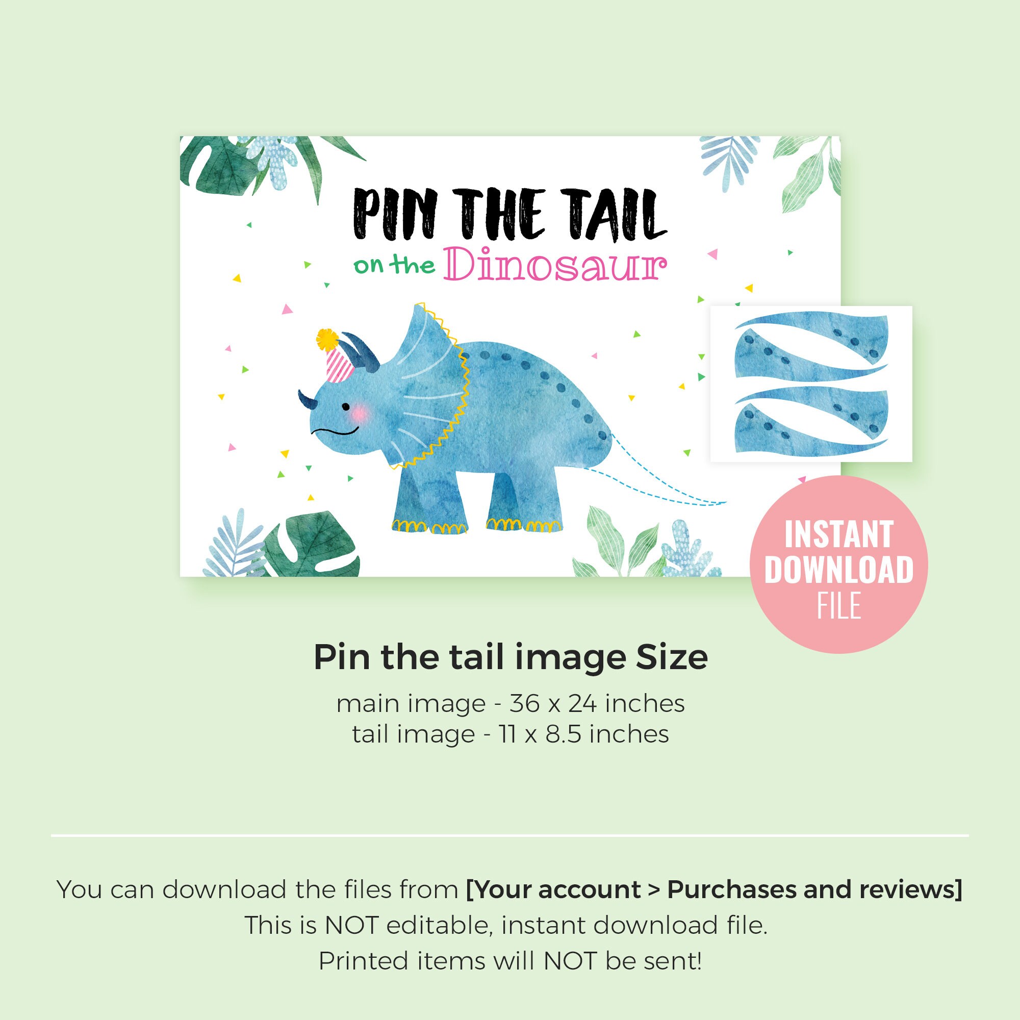Printable Pin the Tail Birthday Party Game Instant Download - Etsy