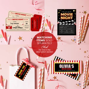 Printable Movie Night Birthday Banner Instant Download, Cinema Theme ...