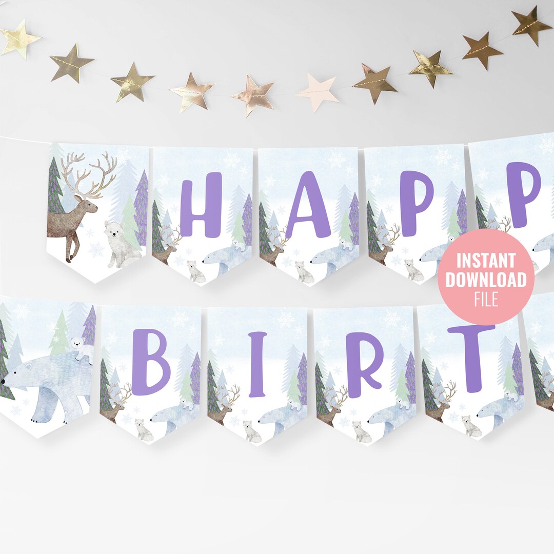 Printable Winter Wonderland Banner Polar Bear Winter Theme - Etsy