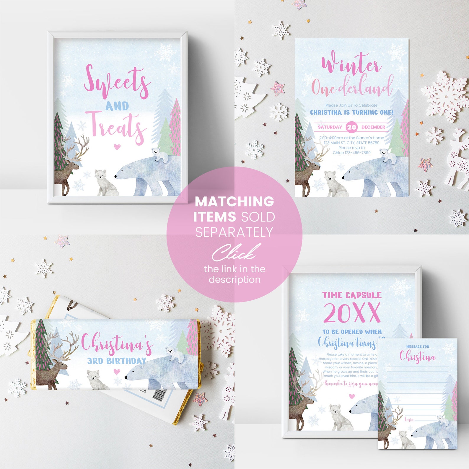 Editable Winter Wonderland Invitation Polar Bear Digital - Etsy