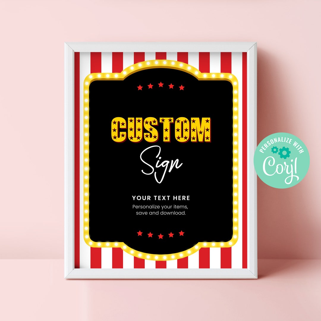 Editable Movie Night Custom Sign Template Instant Download, Printable ...