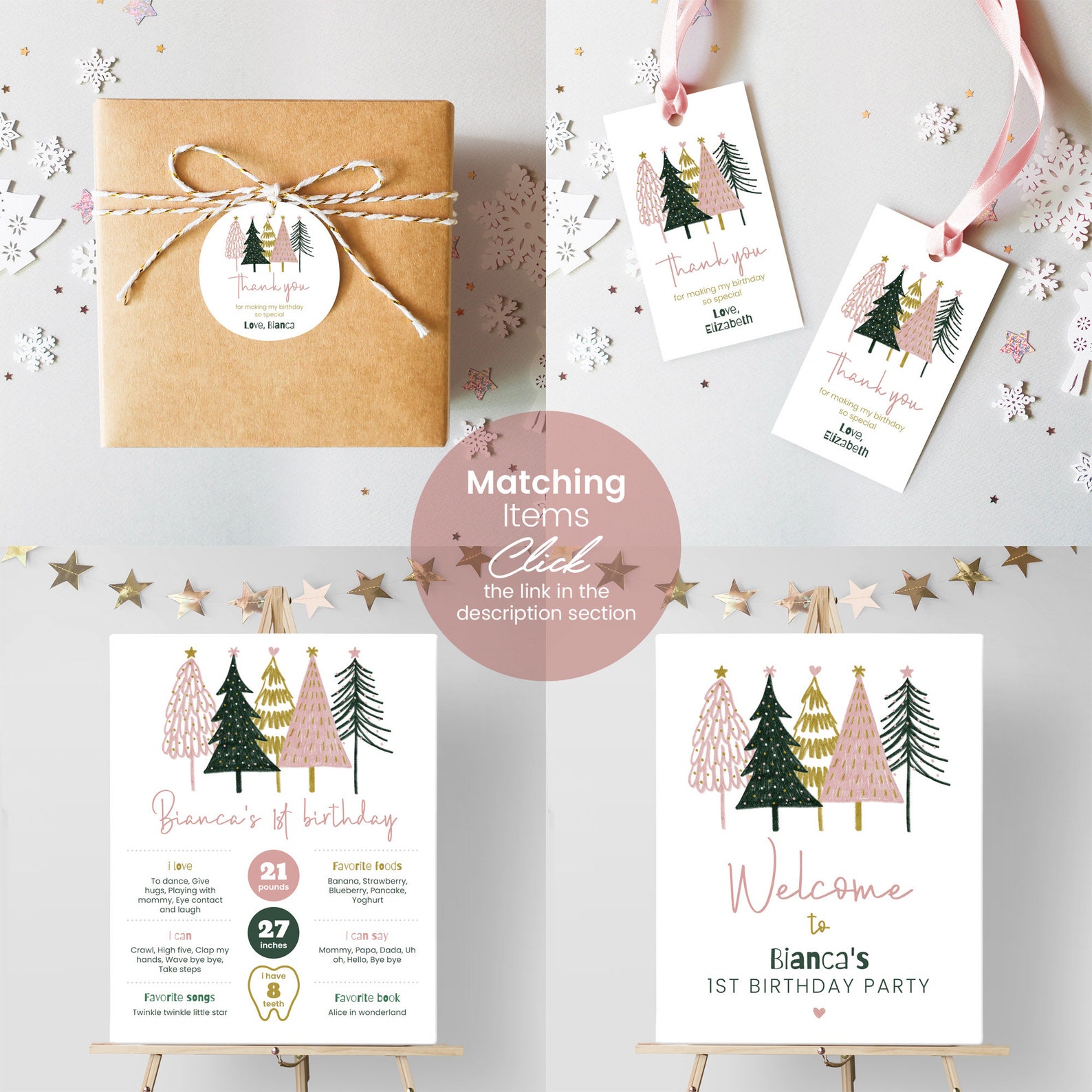 Printable Winter Wonderland ONE Banner Snow Tree First - Etsy