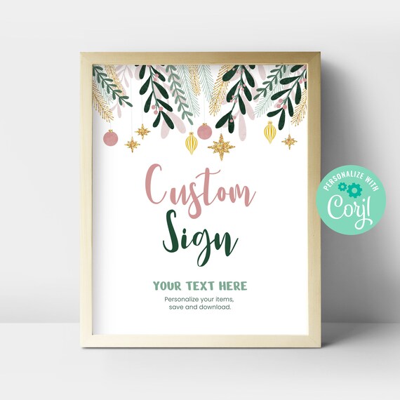 Editable Winter Custom Sign Template Instant Download | Etsy