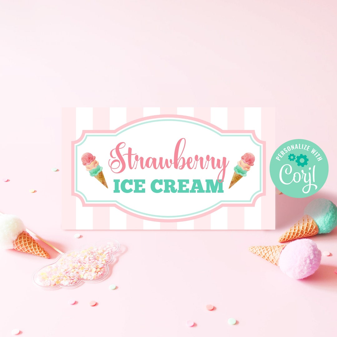 Editable Ice Cream Birthday Food Label Template Instant Download ...