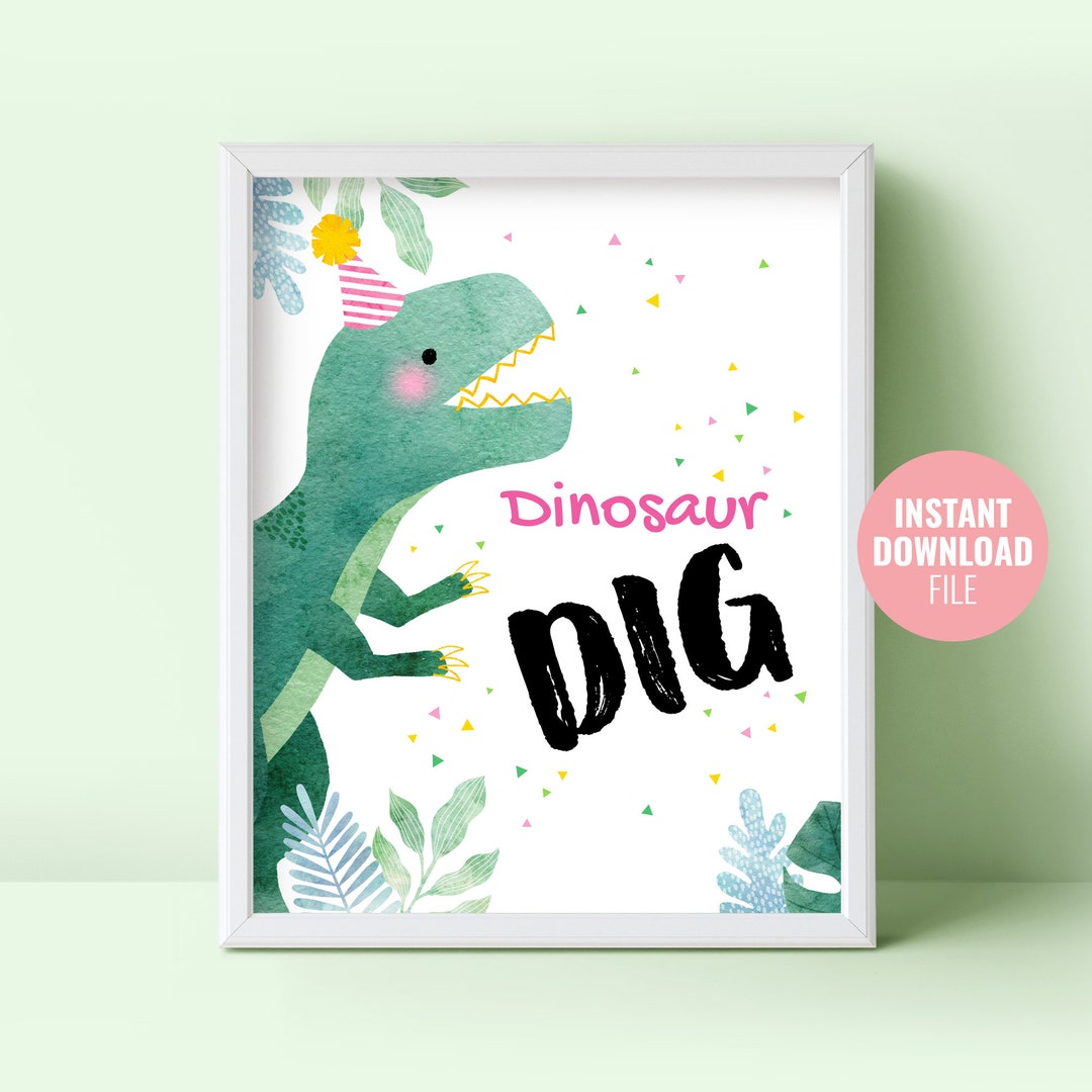 Printable Dinosaur Birthday Sign Instant Download, Dinosaur Theme Party ...