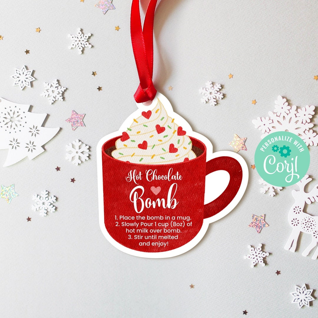 Editable Hot Chocolate Bomb Tag Template Instant Download - Etsy