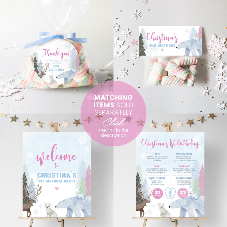 Editable Winter Wonderland Invitation Polar Bear Digital - Etsy