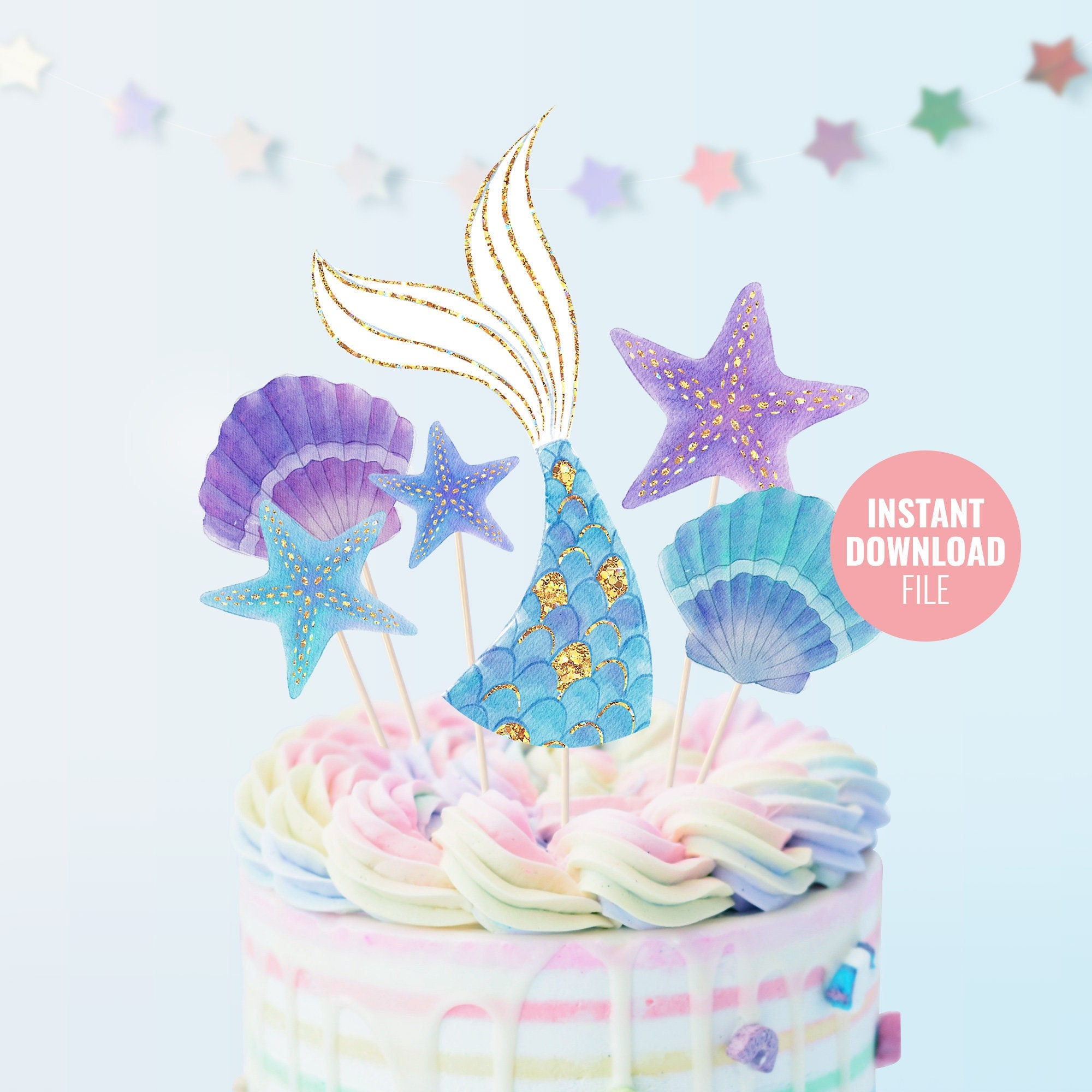 Paper, Party & Kids Cake Toppers Under The Sea Birthday Party Mermaid ...