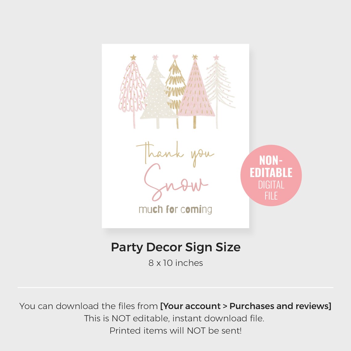 Printable Winter Wonderland Birthday Sign Snow Tree Digital - Etsy