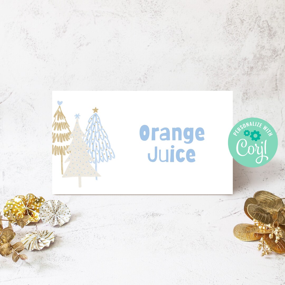 Editable Winter Wonderland Food Label Snow Tree Digital - Etsy