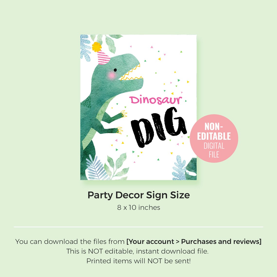 Printable Dinosaur Birthday Sign Instant Download Dinosaur - Etsy Canada