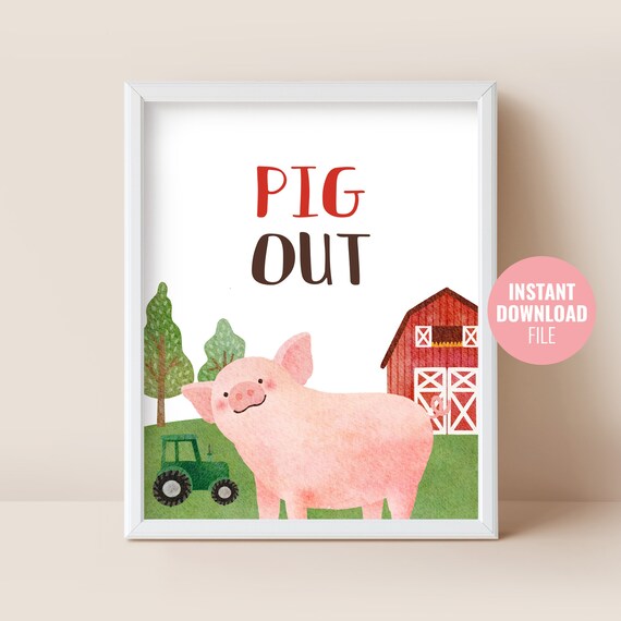 Printable Farm Animals Birthday Sign Instant Download Red - Etsy