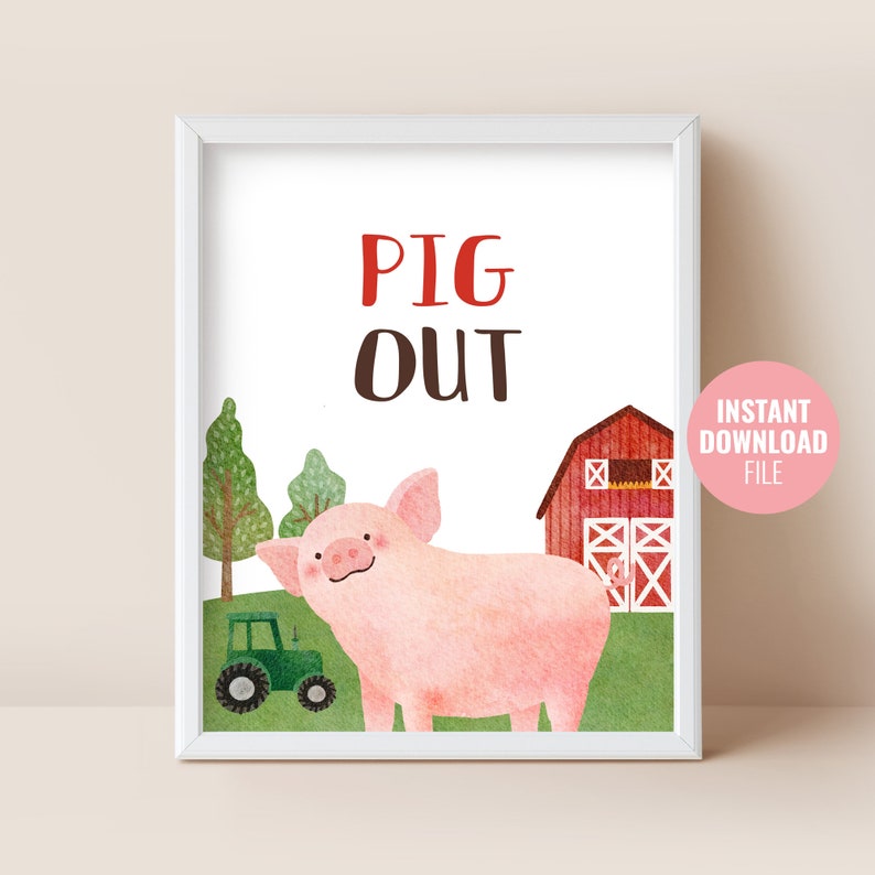 Printable Farm Animals Birthday Sign Instant Download Red - Etsy