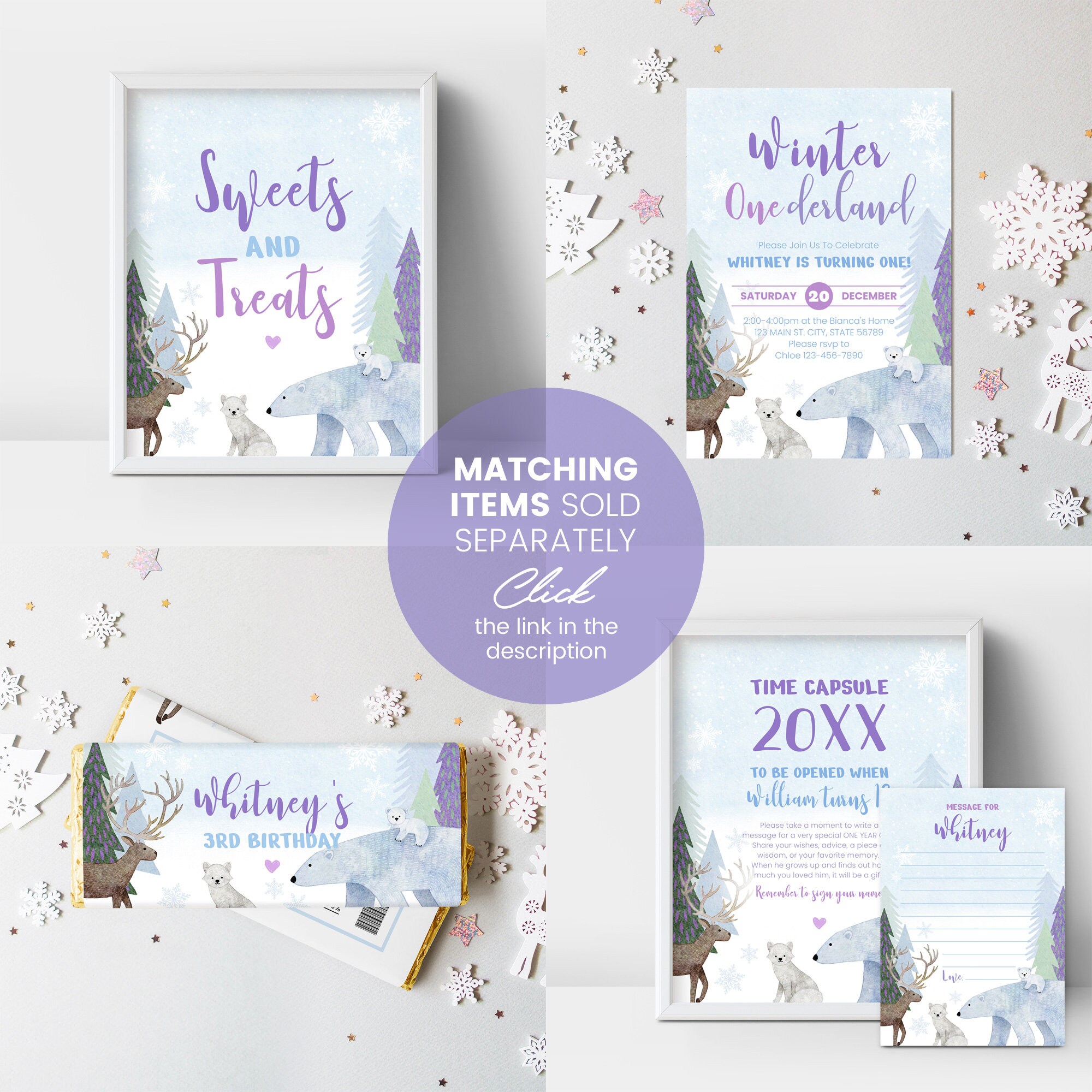 Printable Winter Wonderland Birthday Sign Polar Bear Winter - Etsy