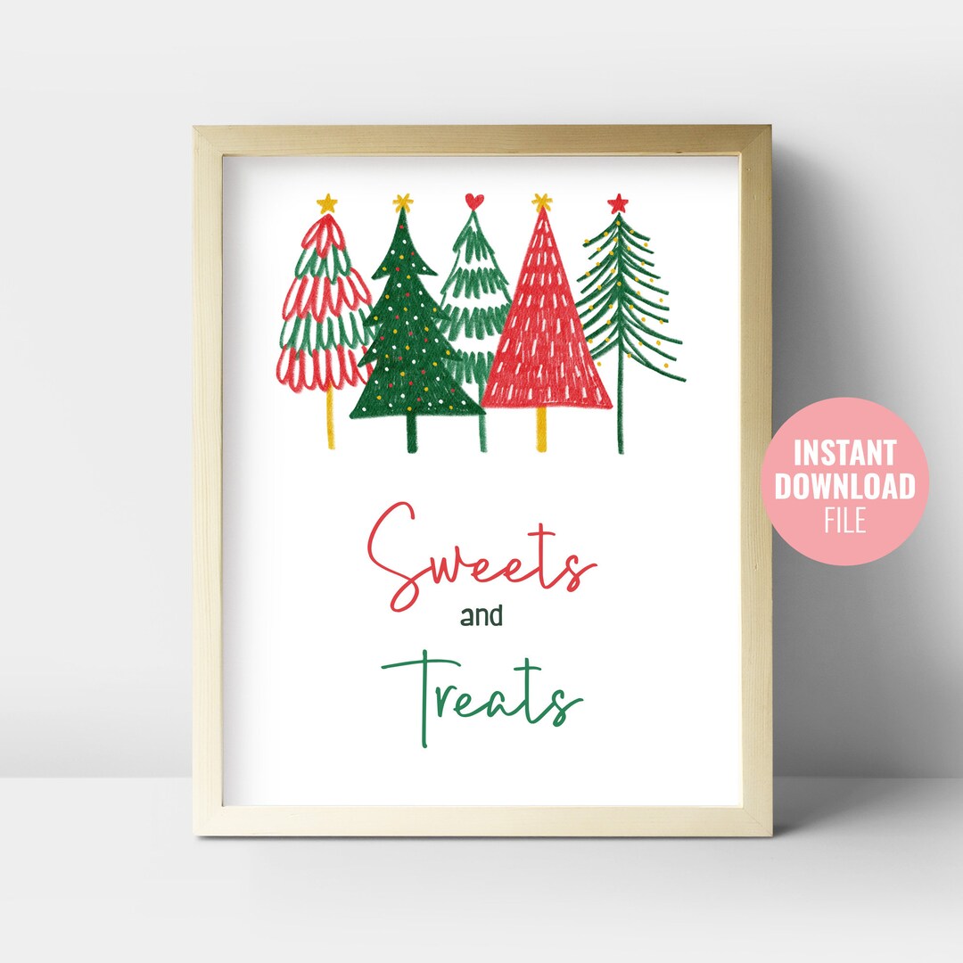 Printable Winter Tree Birthday Sign Instant Download - Etsy