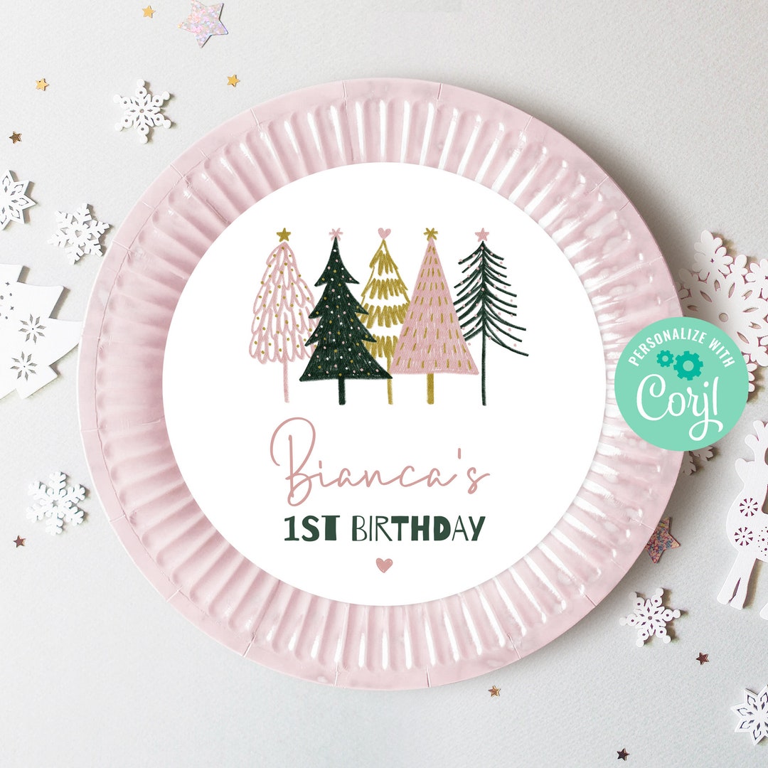 Editable Winter Wonderland Plate Label Snow Tree Digital - Etsy