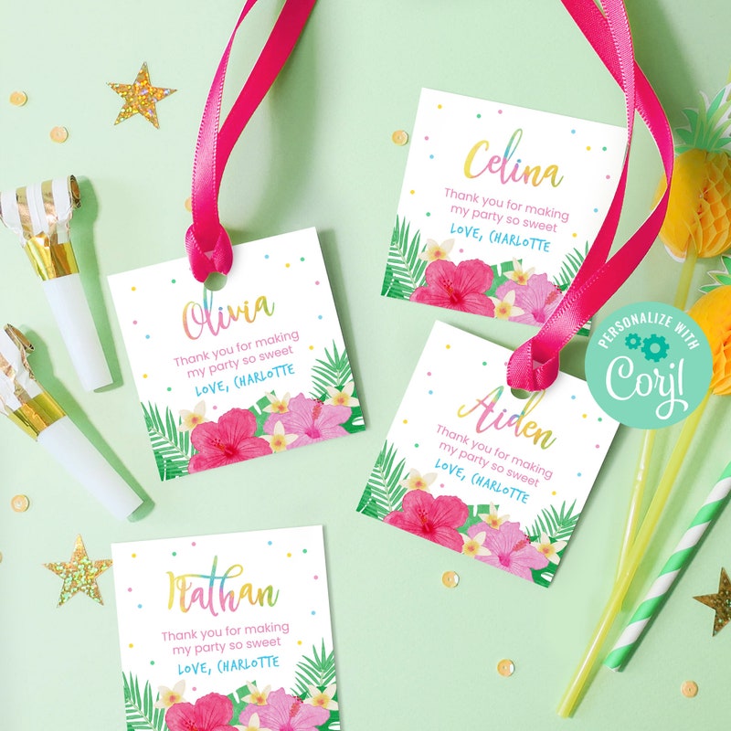 Tropical Name Tag - Etsy