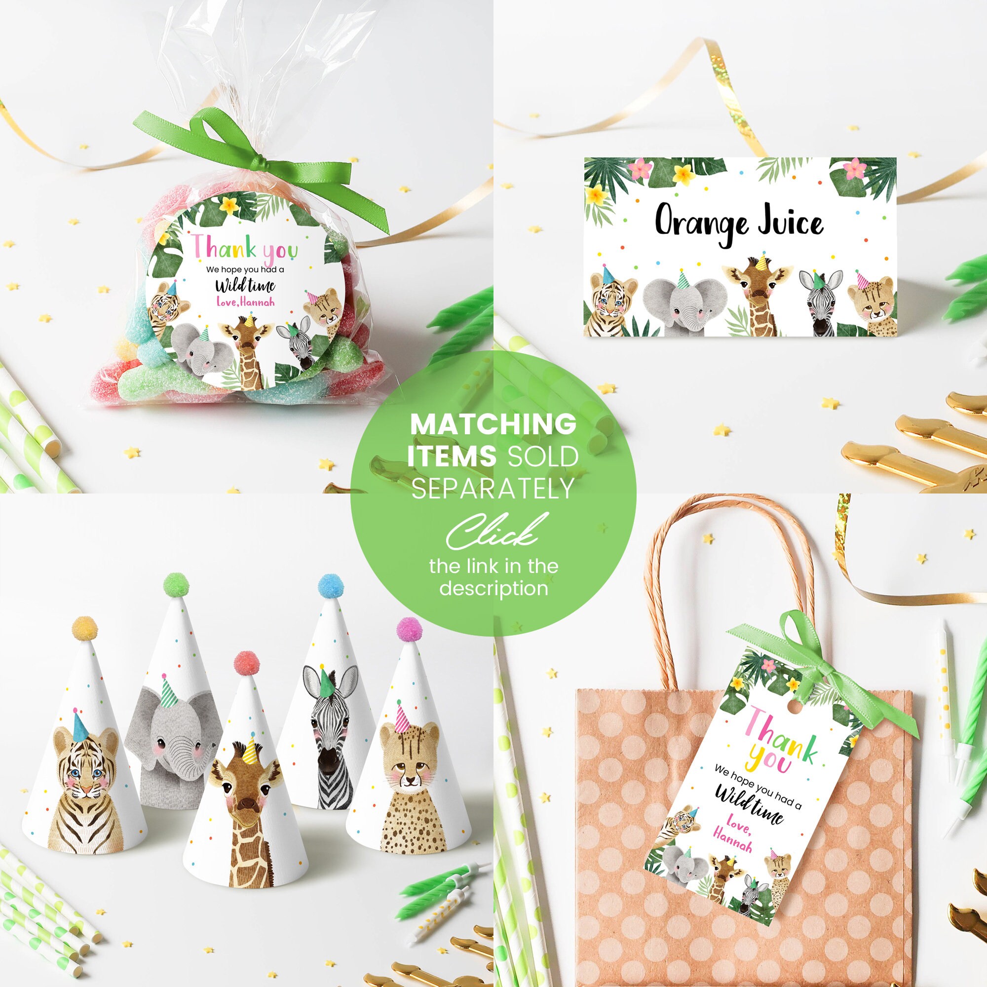Printable Party Animals Happy Birthday Banner Template Instant - Etsy ...