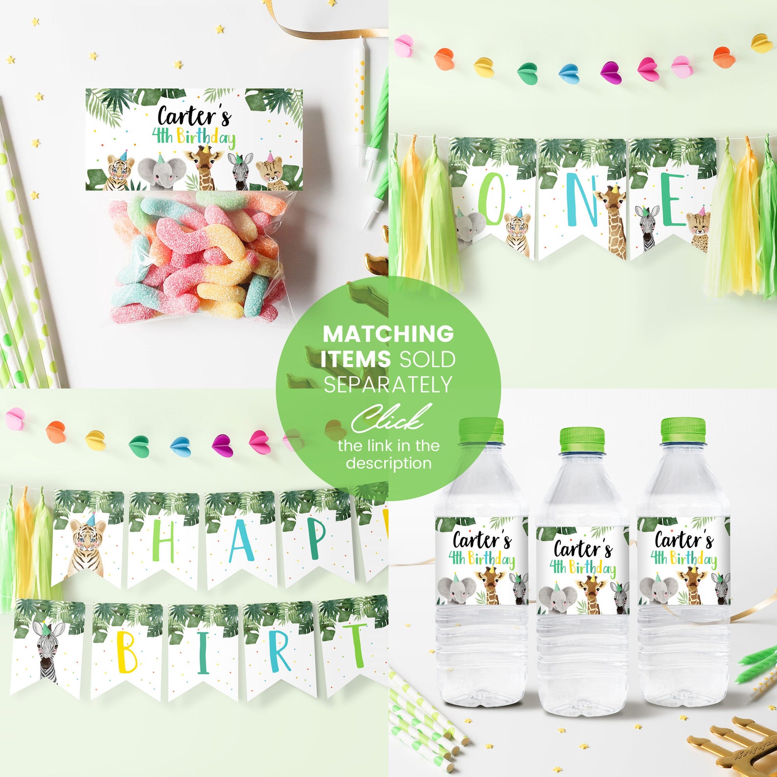 Printable Party Animals Birthday Sign Instant Download Jungle - Etsy