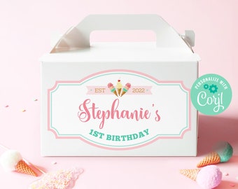 Ice Cream Box Template - Etsy