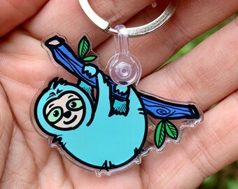 Sloth Key Fob Sloth Keychain Sloth Wristlet Animal Key - Etsy