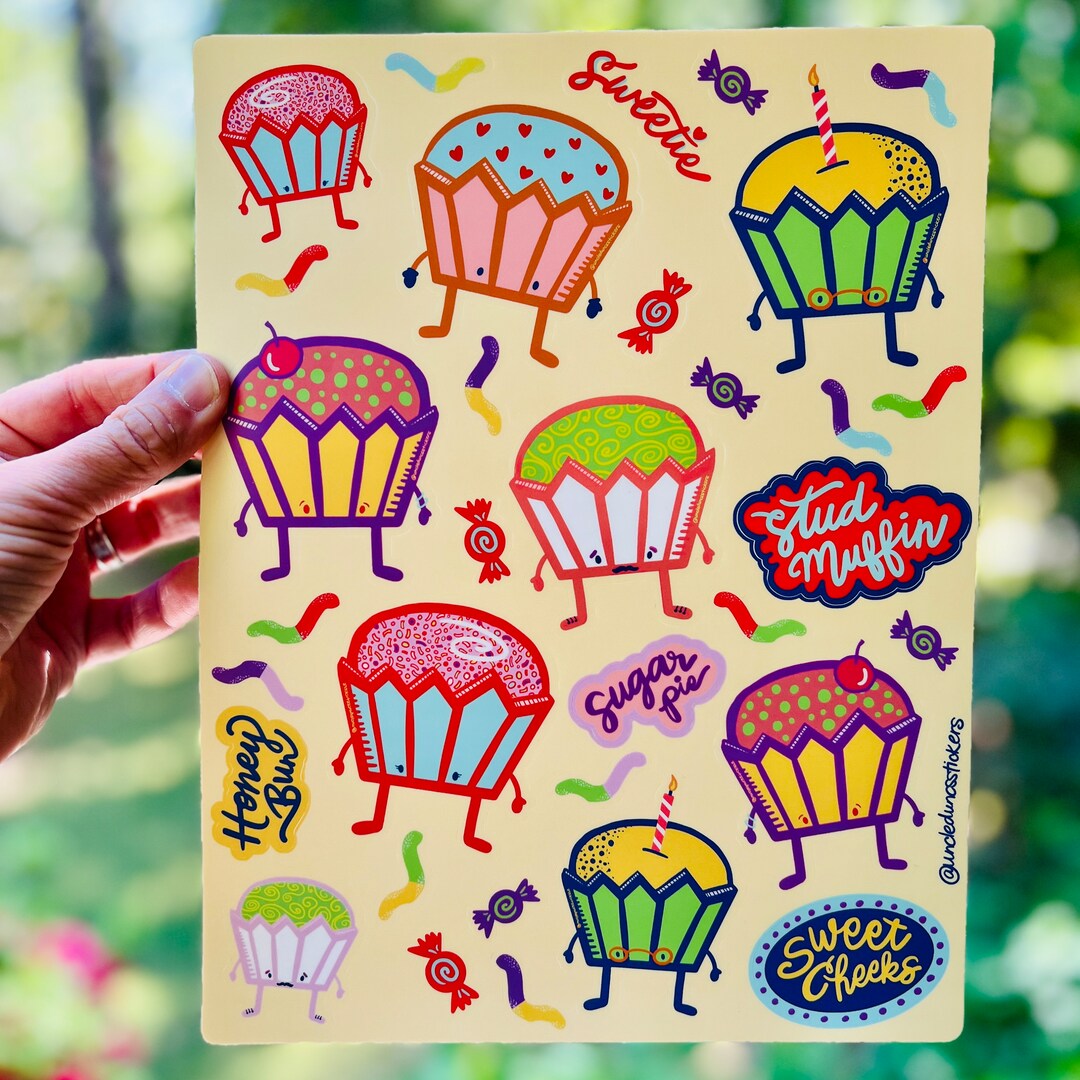 Cupcakes and Candy Sticker Sheet - Etsy