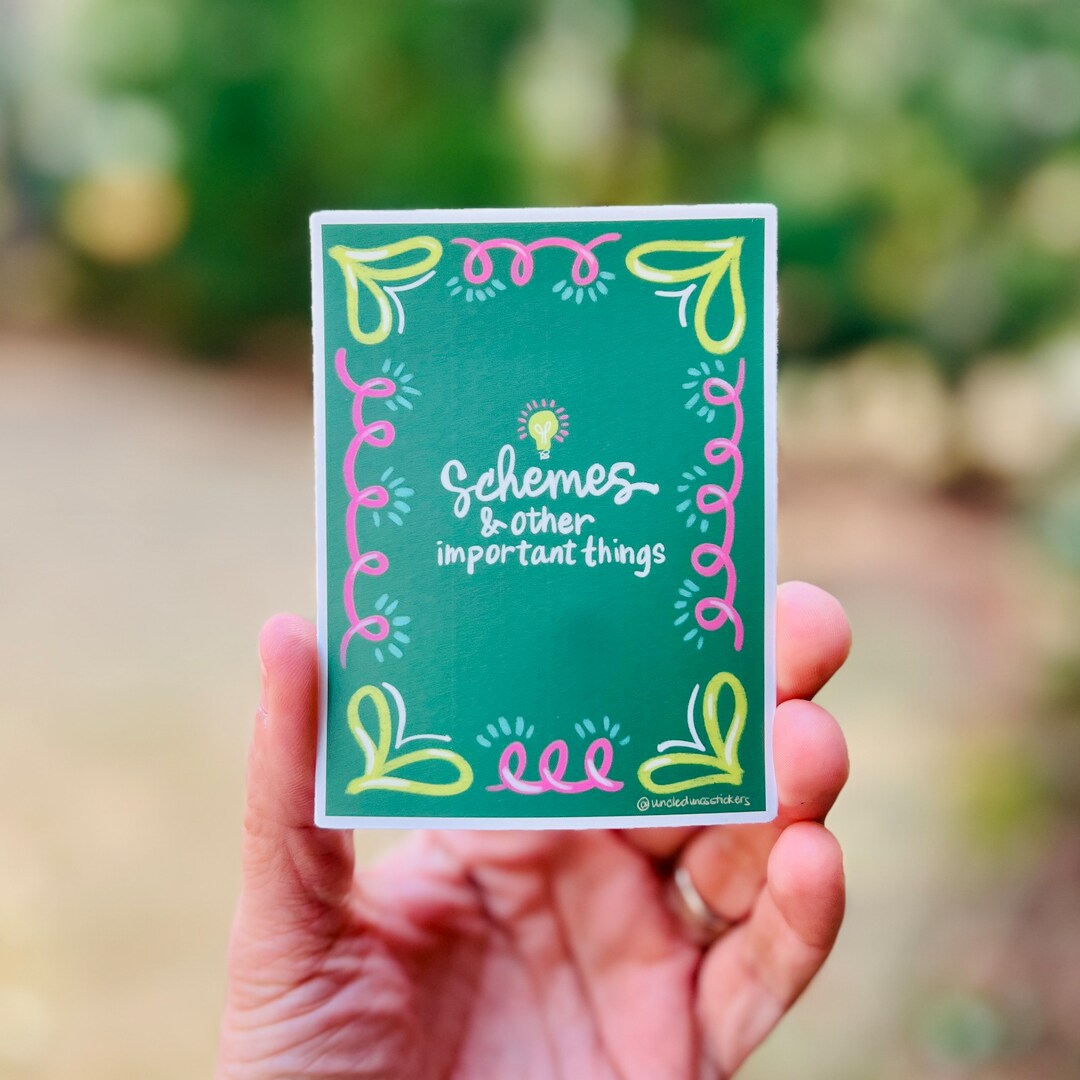 Notebook Sticker- Schemes and Other Important Things {sticker} - Etsy
