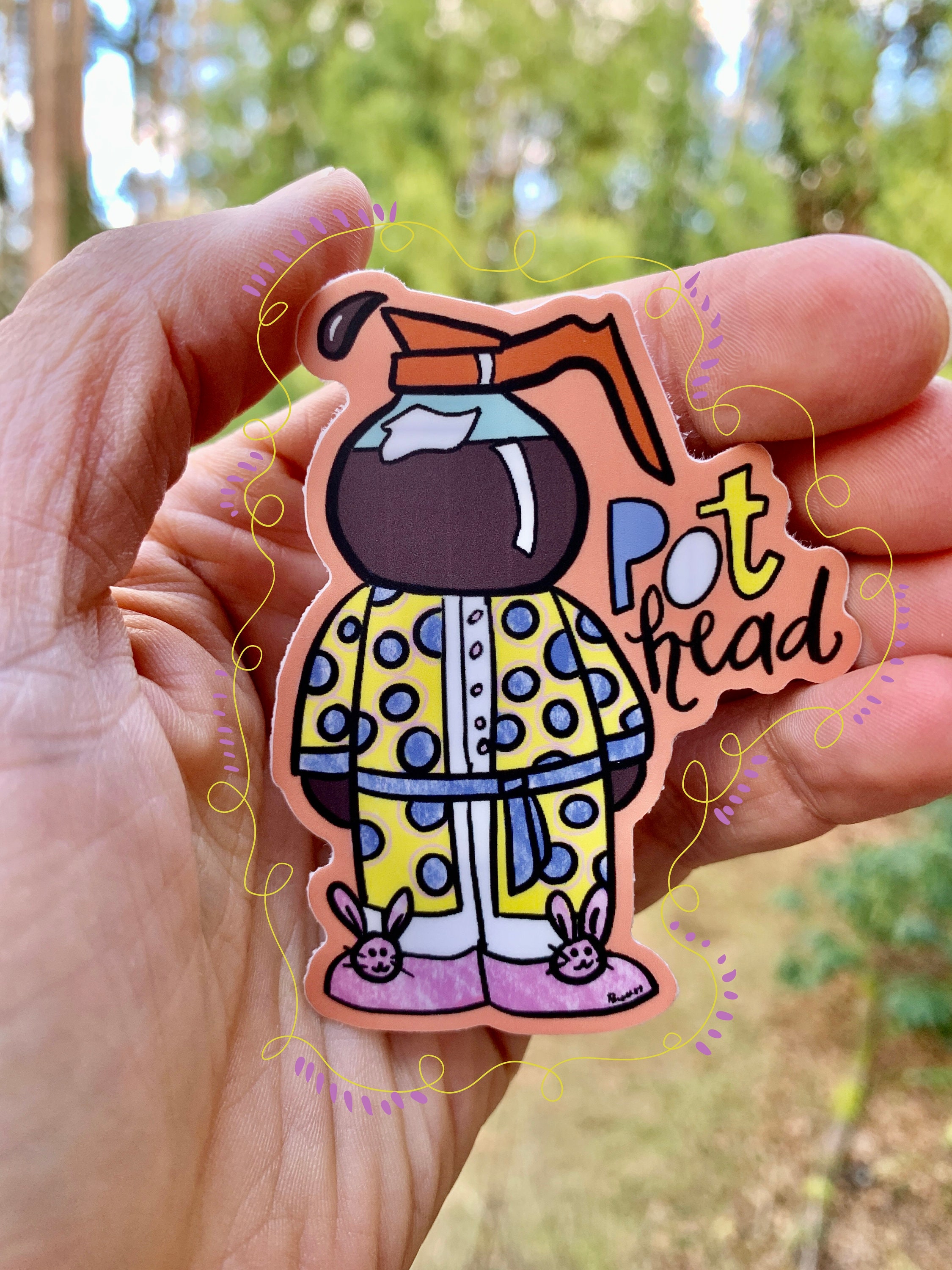 Coffee Pot Head sticker | Etsy