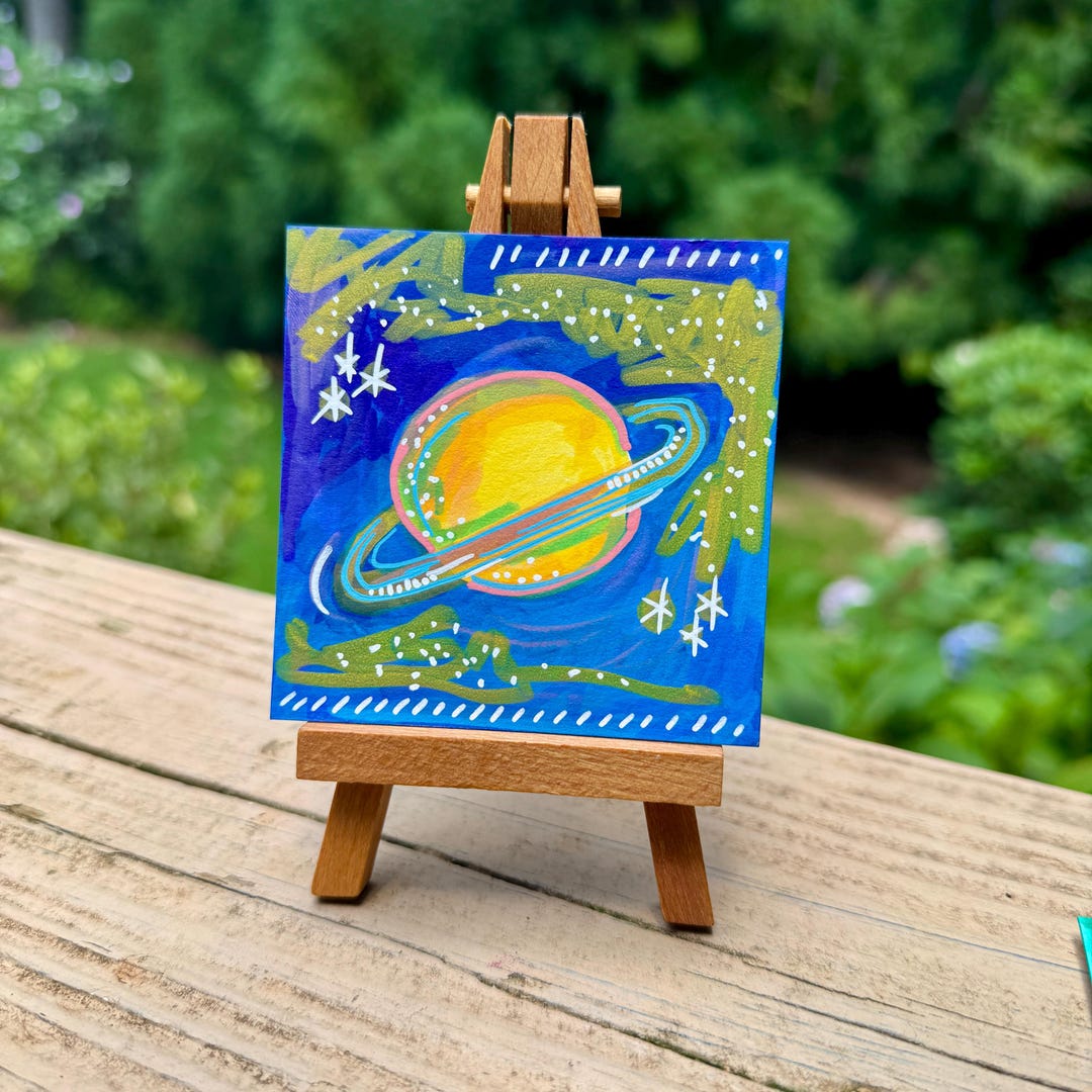 Mini Saturn Painting - Etsy