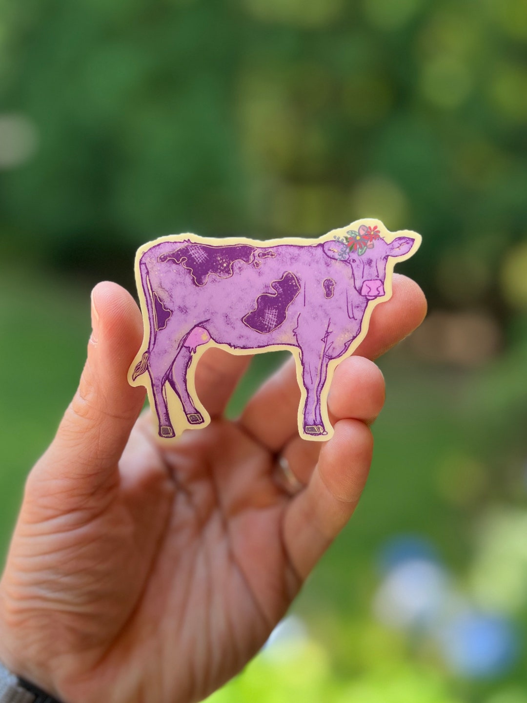 Purple Cow {sticker} - Etsy