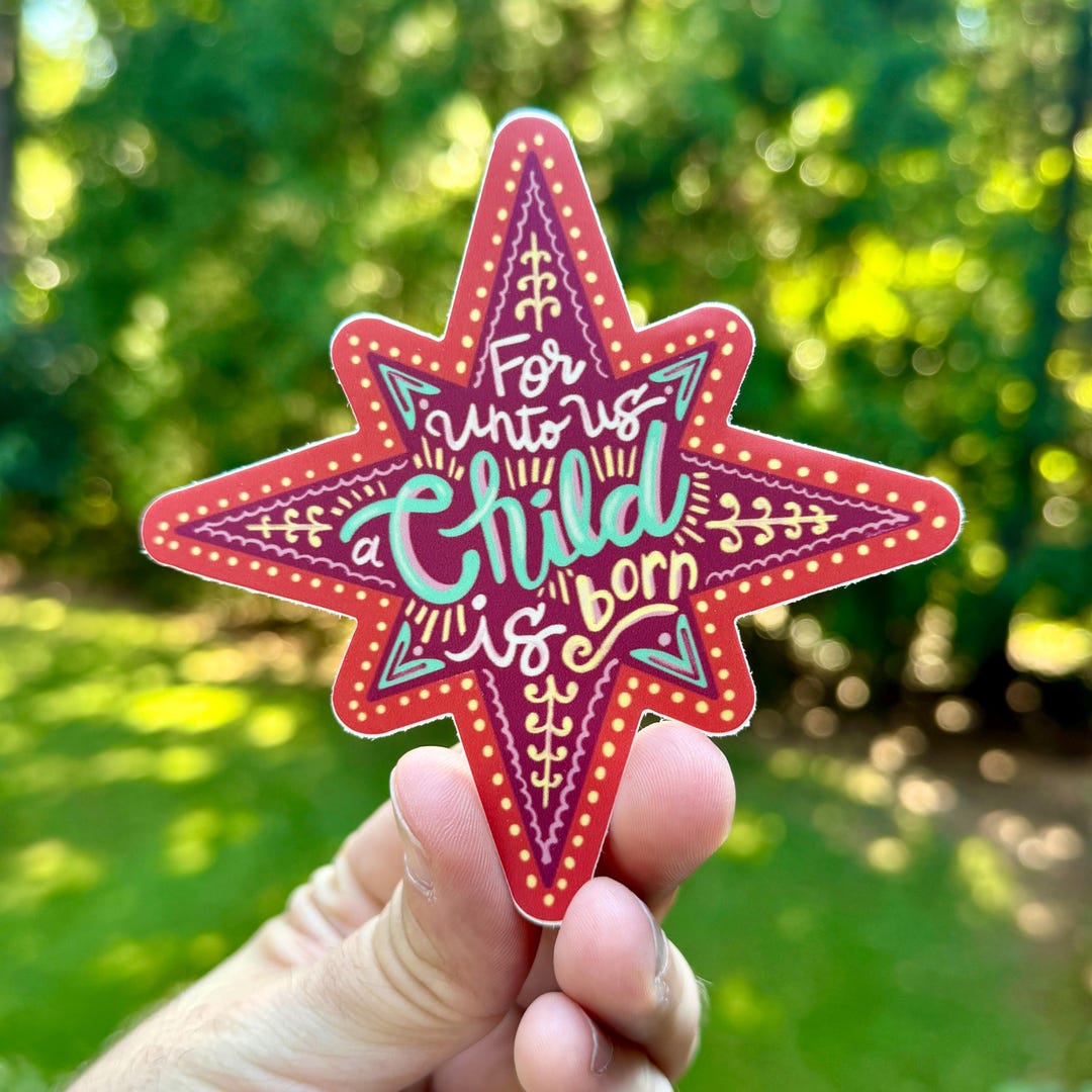 For Unto Us a Child is Born sticker - Etsy