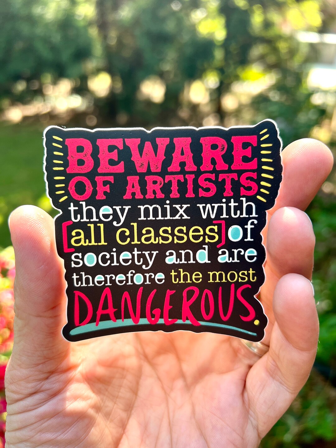 Beware of Artists {sticker} - Etsy