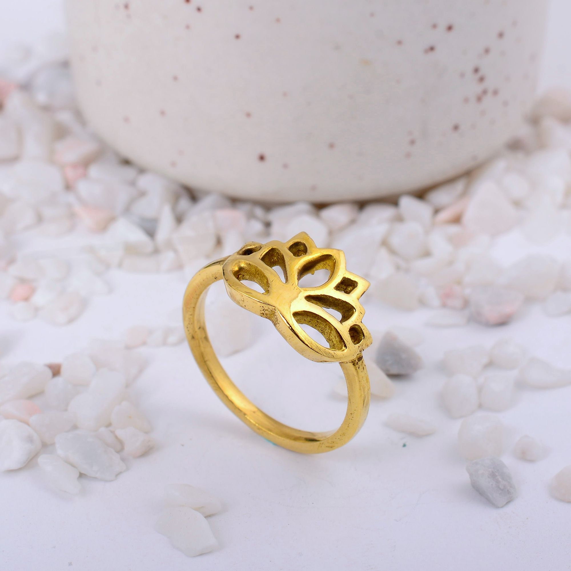 Women Ring New Lotus flower ring lotus ring Brass ring | Etsy